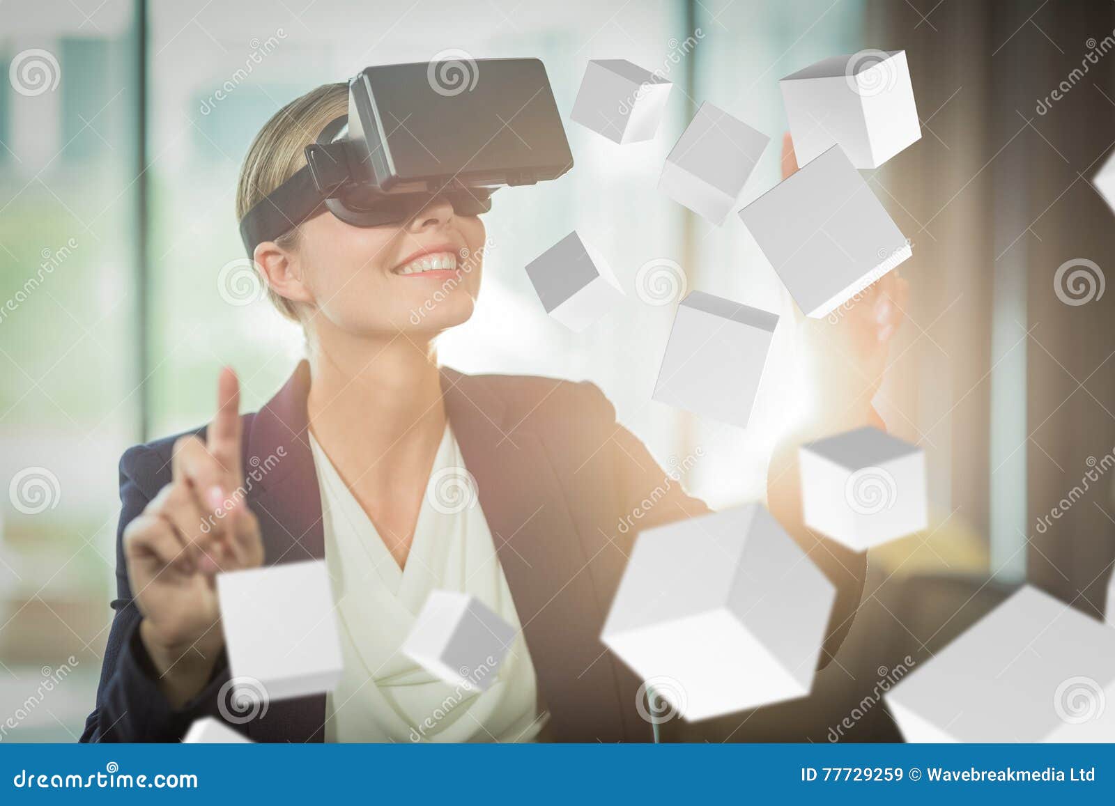 Composite Image of Digitally Generated Grey Cubes Floating Stock Image ...