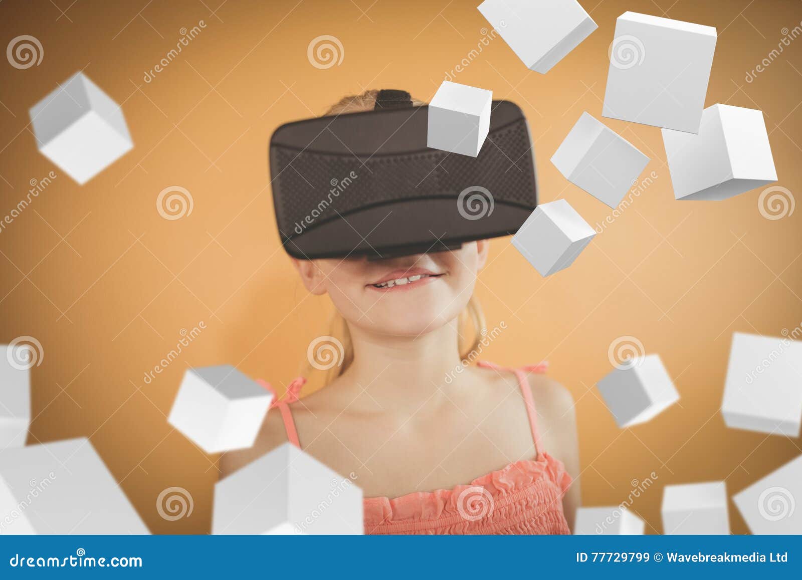 Composite Image of Digitally Generated Grey Cubes Floating Stock Image ...