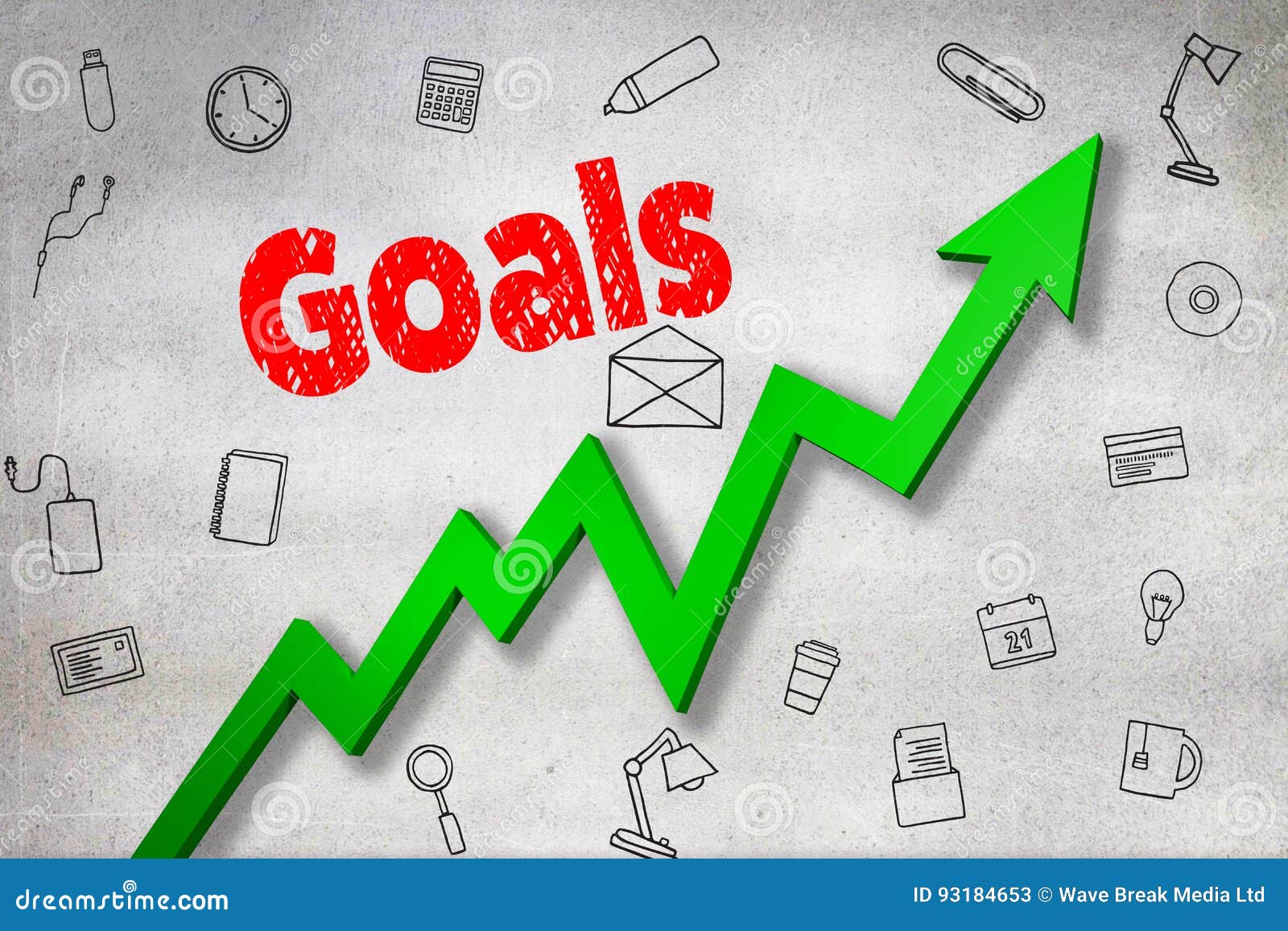 Composite Image of Digitally Generated Image of Goals Text Stock ...