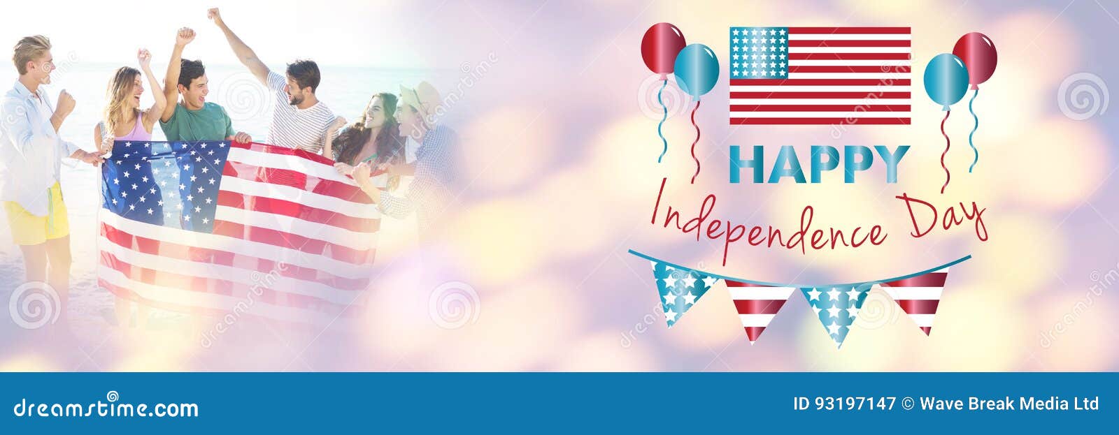 Composite Image of Digitally Generated Image of Happy Independence Day ...