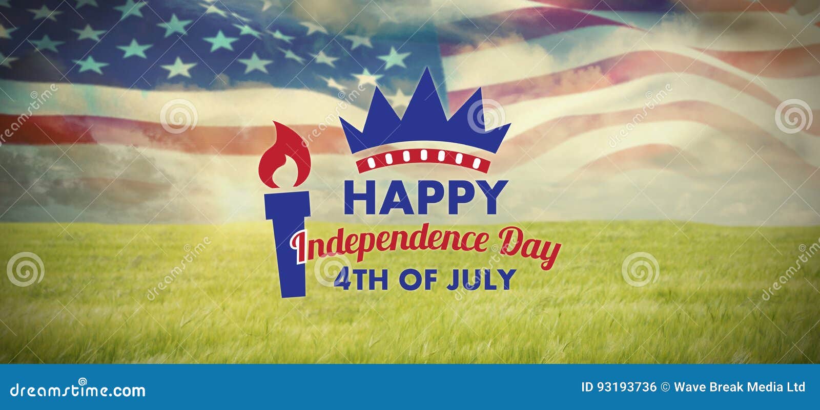 Composite Image of Digitally Generated Image of Happy Independence Day ...