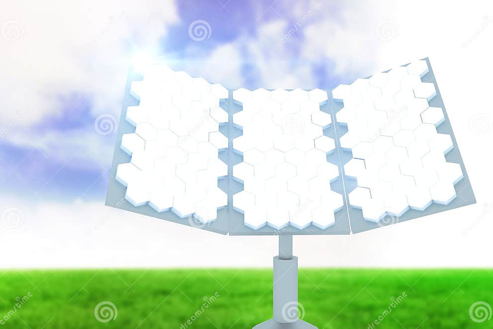 Composite Image of Digitally Generated Image of Hexagon Shaped Solar ...