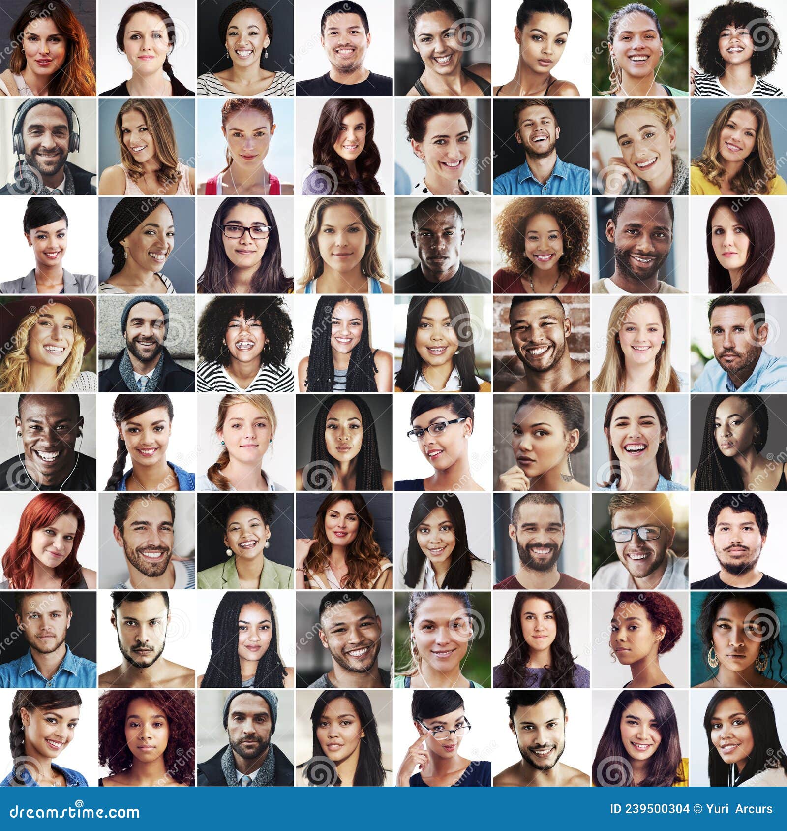 Smiles All Around. Composite Image of a Diverse Group of Smiling People ...