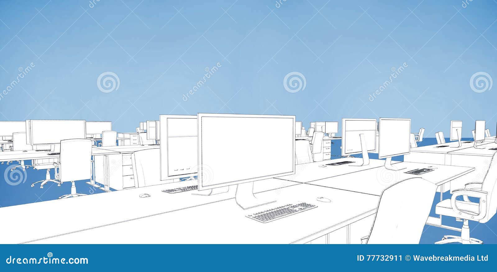 Composite Image of Draw of an Open Space Stock Illustration ...