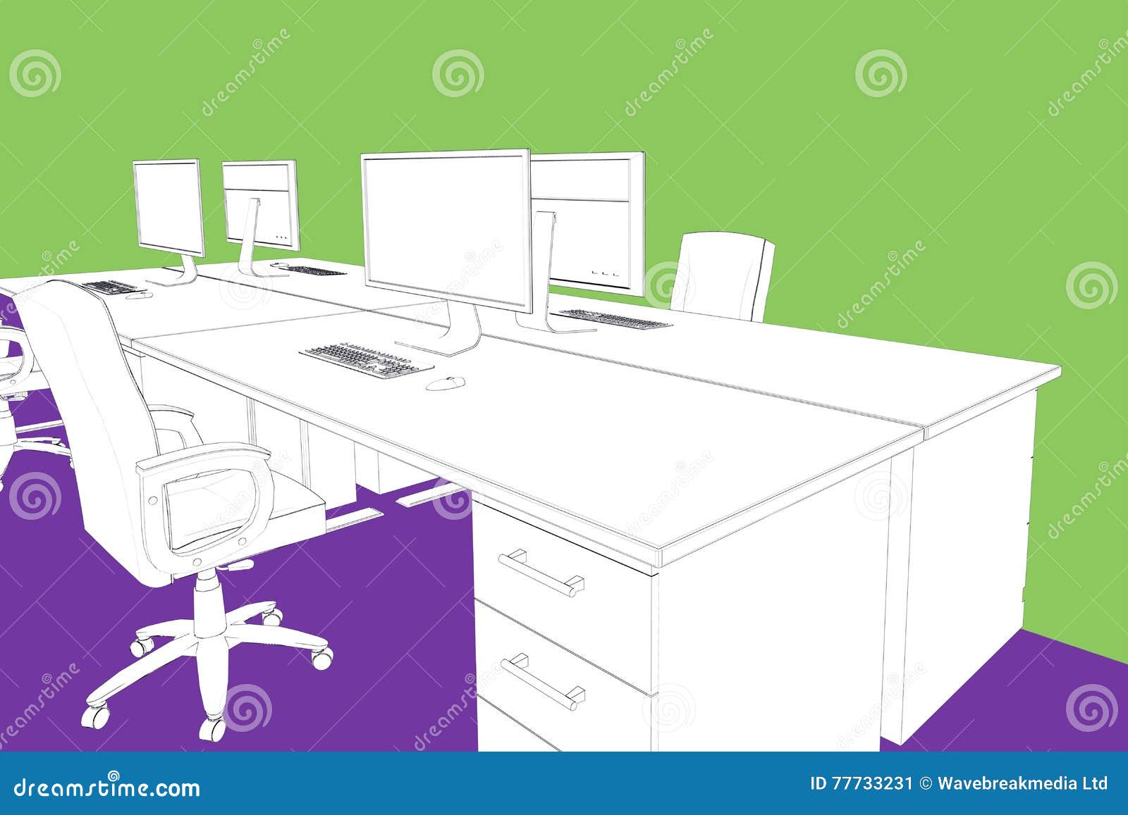 Composite Image of Draw of an Open Space Stock Illustration ...