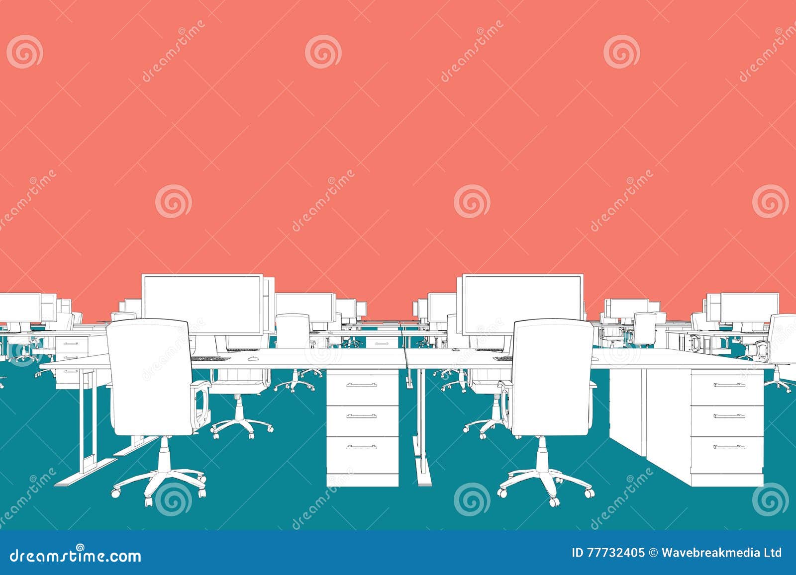 Composite Image of Draw of an Open Space Stock Illustration ...