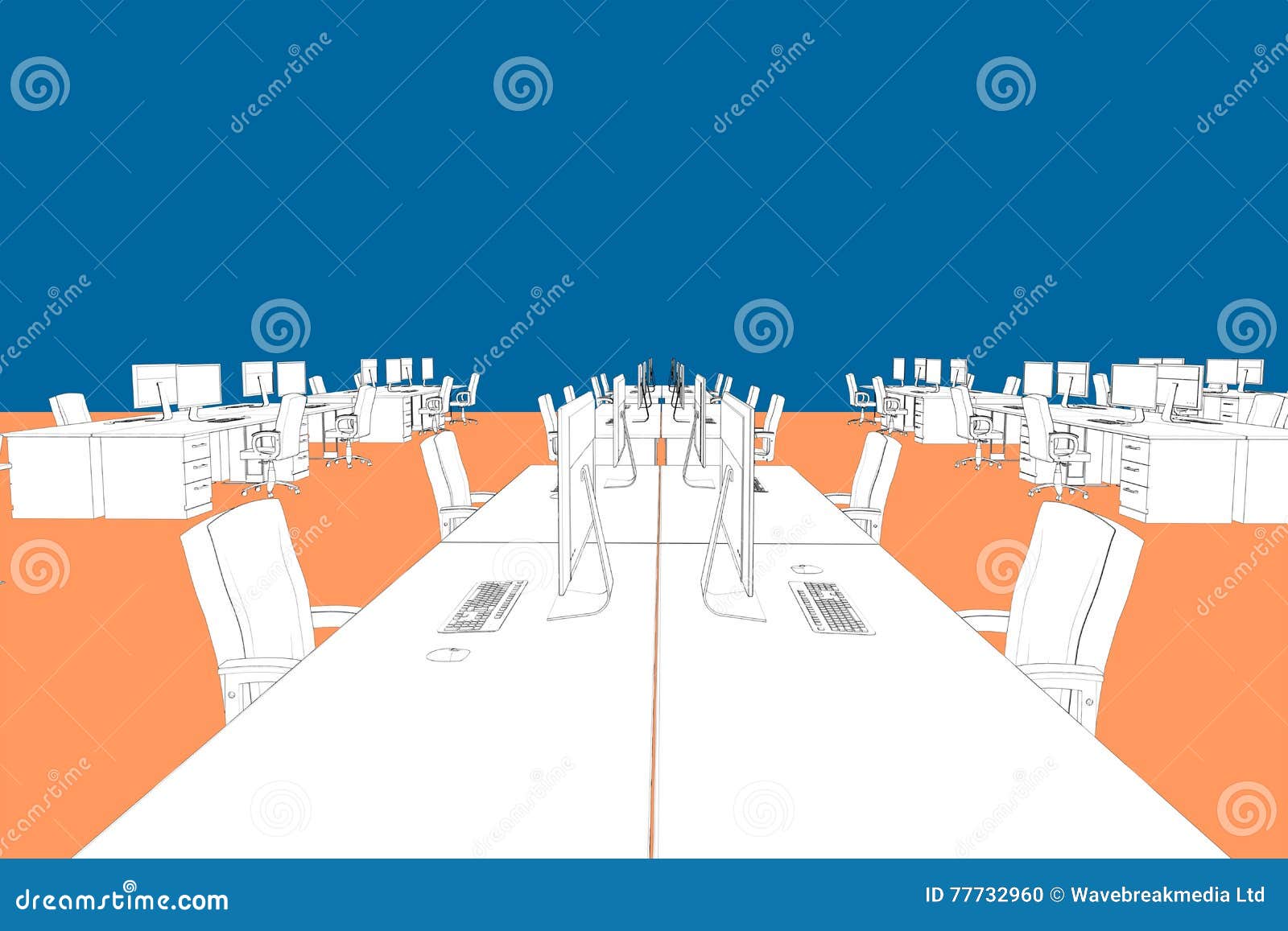 Composite Image of Draw of an Open Space Stock Illustration ...