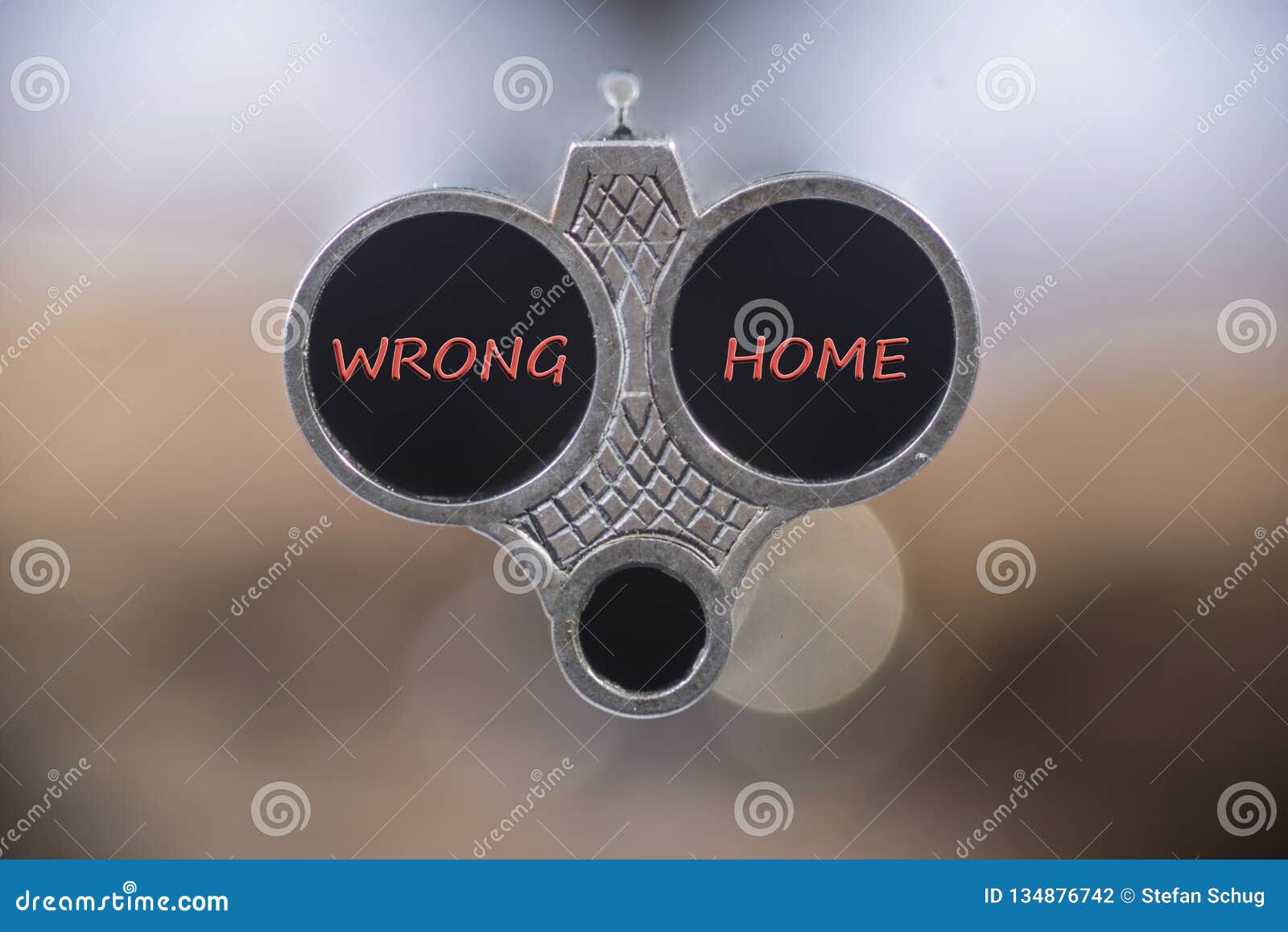 Three Barrels - Wrong Home stock photo. Image of firearm - 134876742