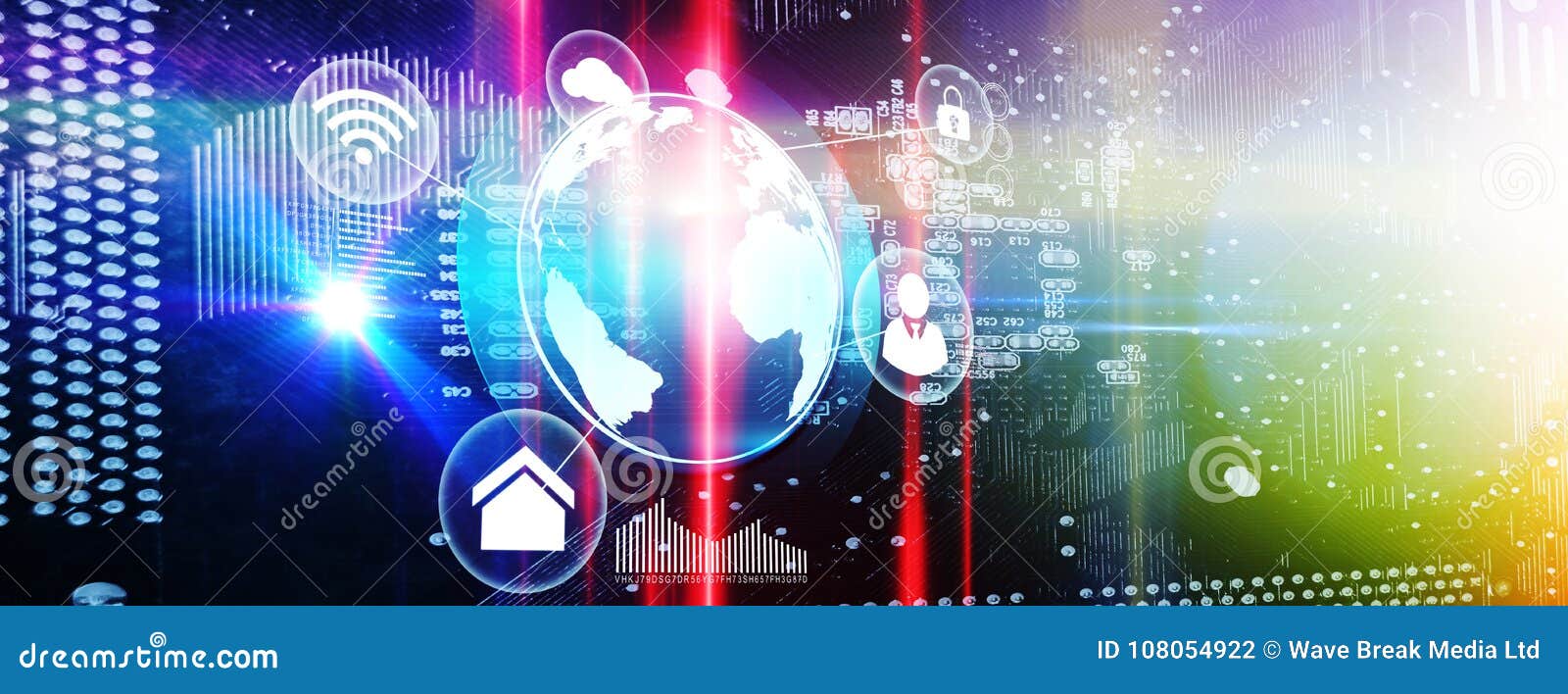 Composite Image of Earth Interface Stock Photo - Image of people, wide ...