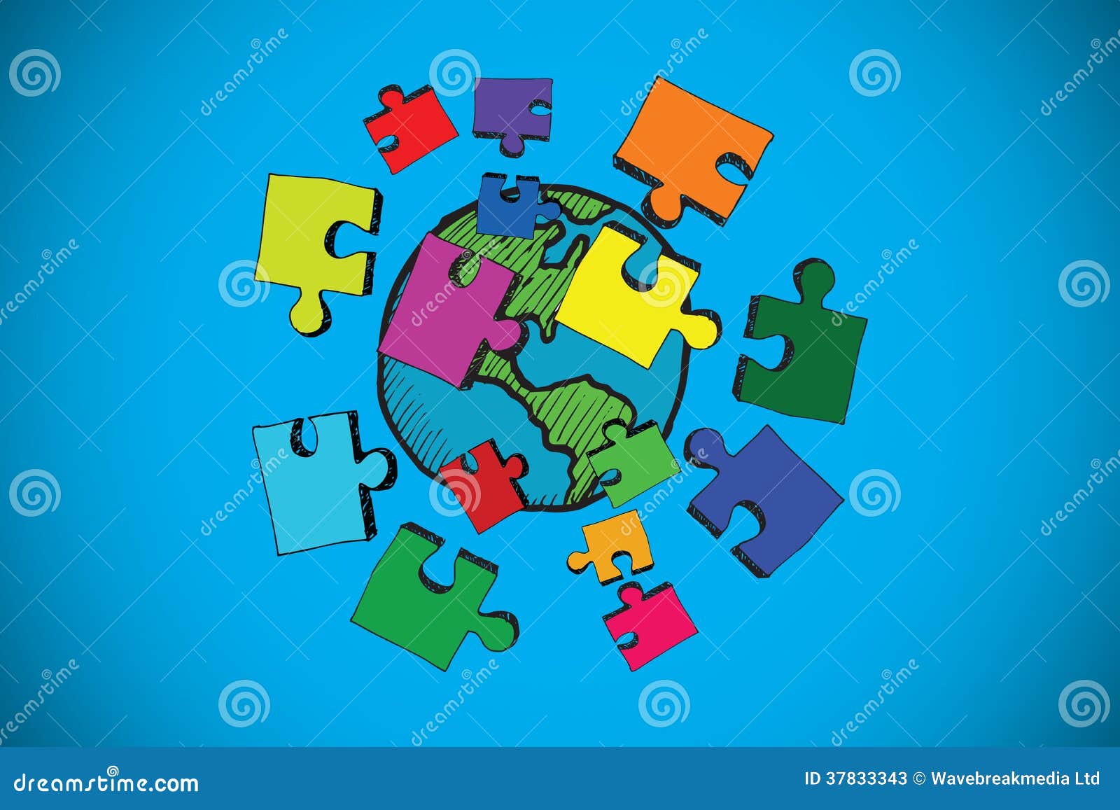 Earth Jigsaw Puzzle Stock Image | CartoonDealer.com #21562963