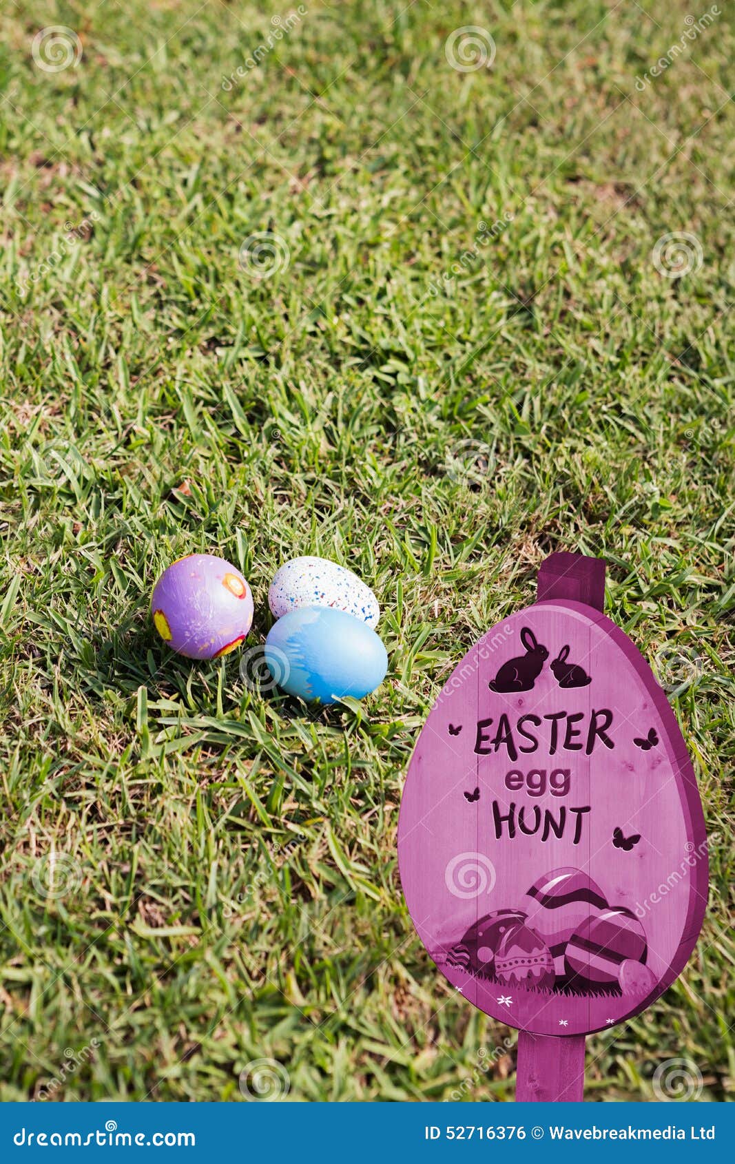 Composite Image of Easter Egg Hunt Sign Stock Illustration ...