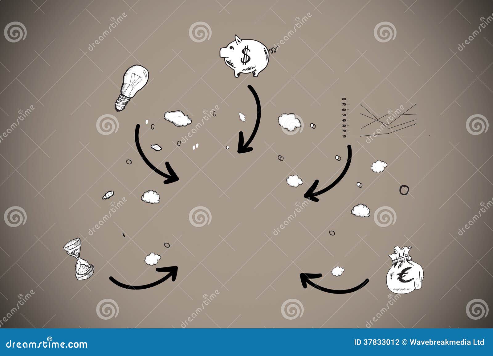 Composite Image of Economy Doodles with Arrows Stock Illustration ...