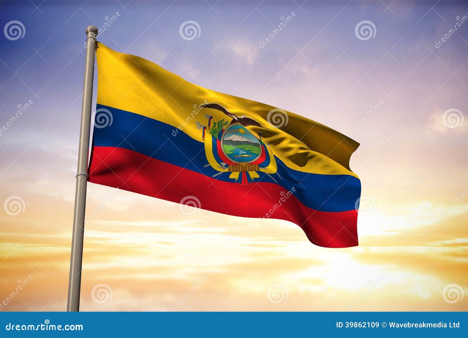 Composite Image of Ecuador National Flag Stock Illustration ...