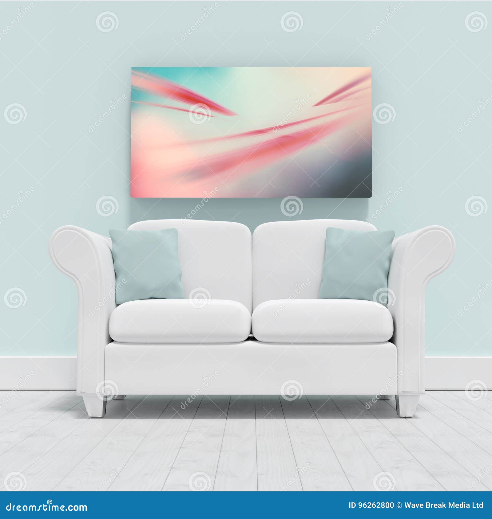 Composite Image of Empty Couch Against Blank Picture Frame Stock ...