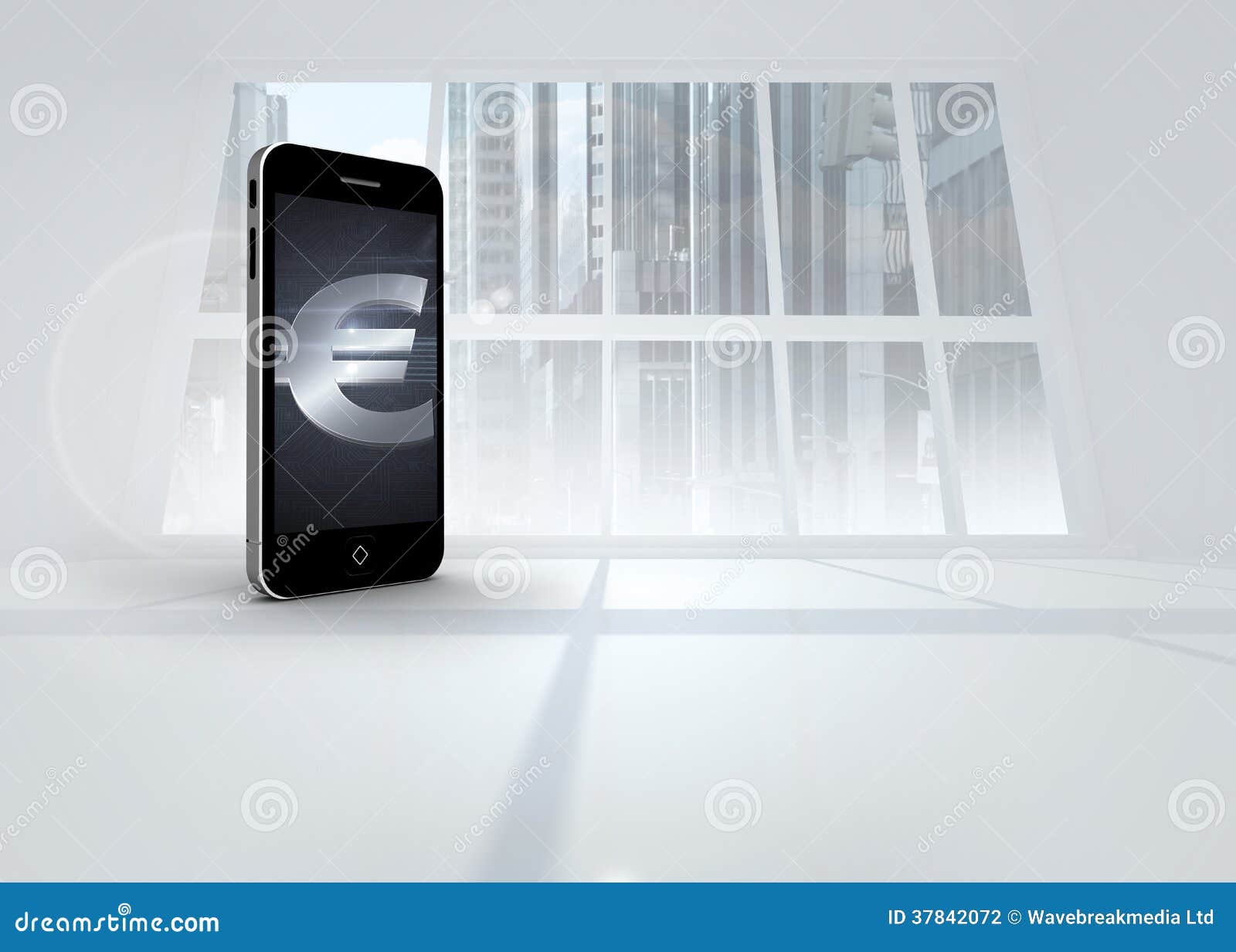 Composite Image of Euro Sign on Smartphone Screen Stock Illustration ...