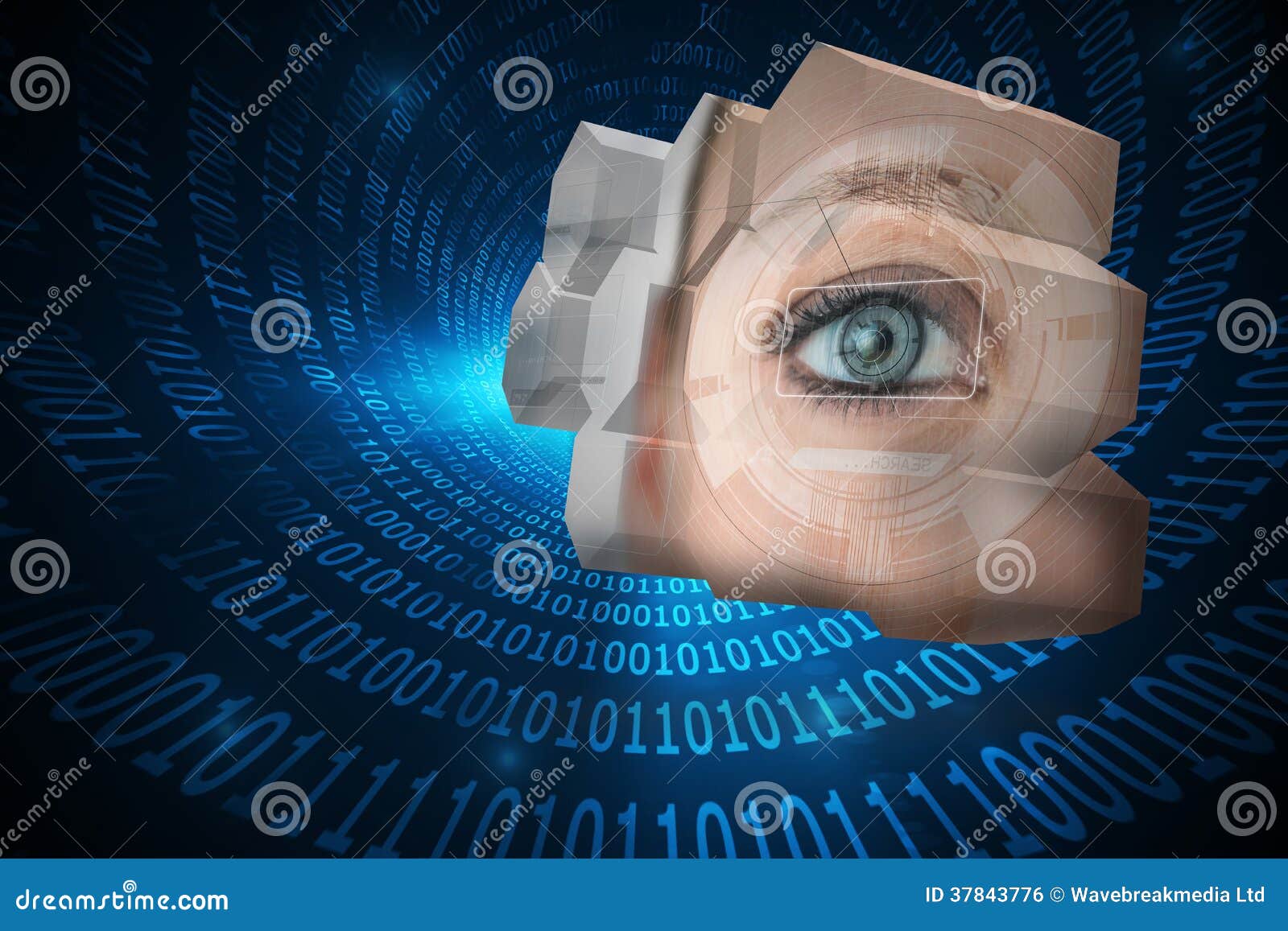Composite Image of Eye Interface on Abstract Screen Stock Photo - Image ...