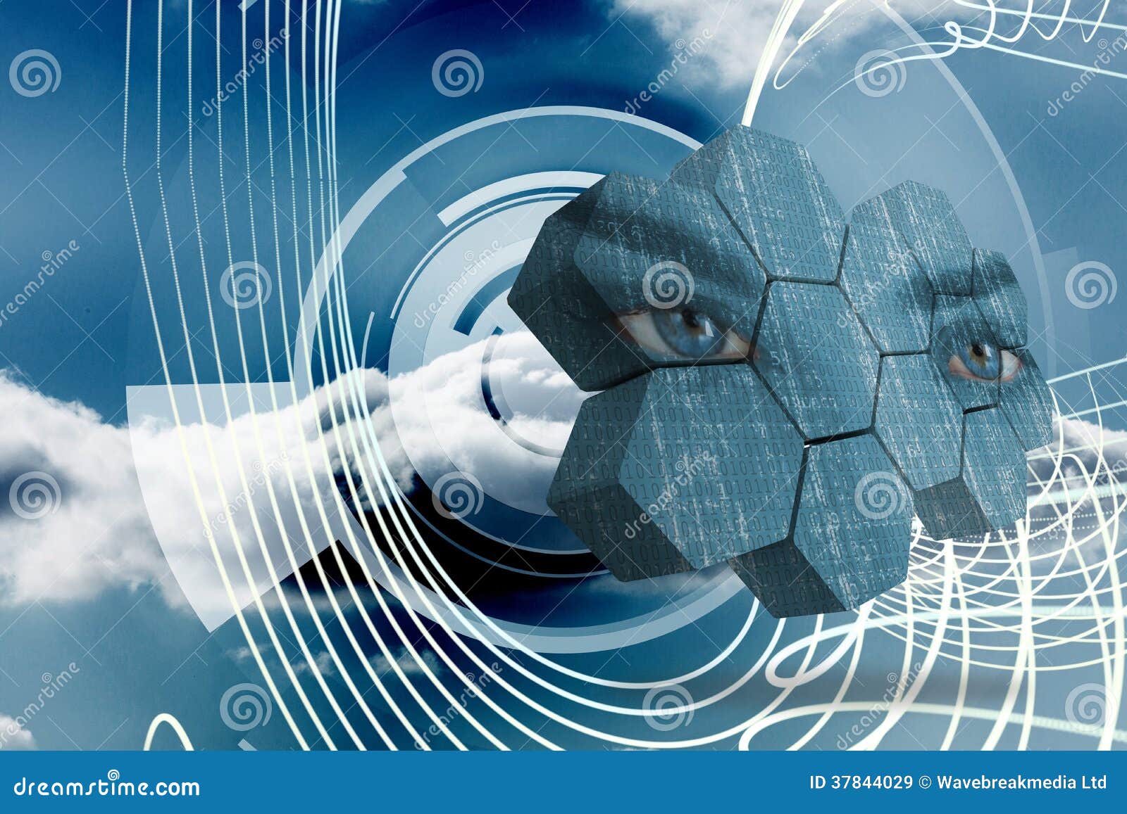 Composite Image of Eyes on Abstract Screen Stock Image - Image of ...