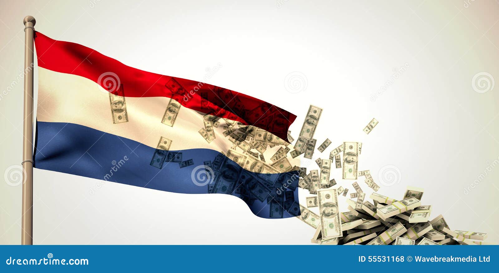 Composite Image of Falling Dollars Stock Illustration - Illustration of ...