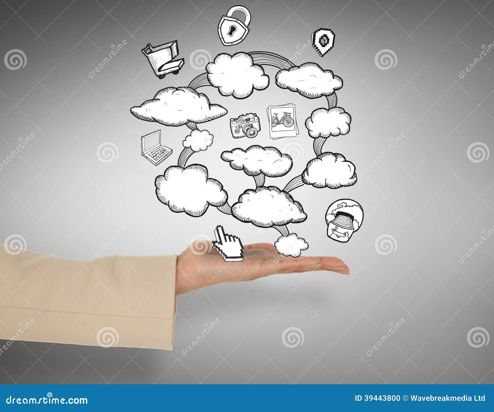 Composite Image of Female Hand Presenting Cloud Computing Graphic Stock ...