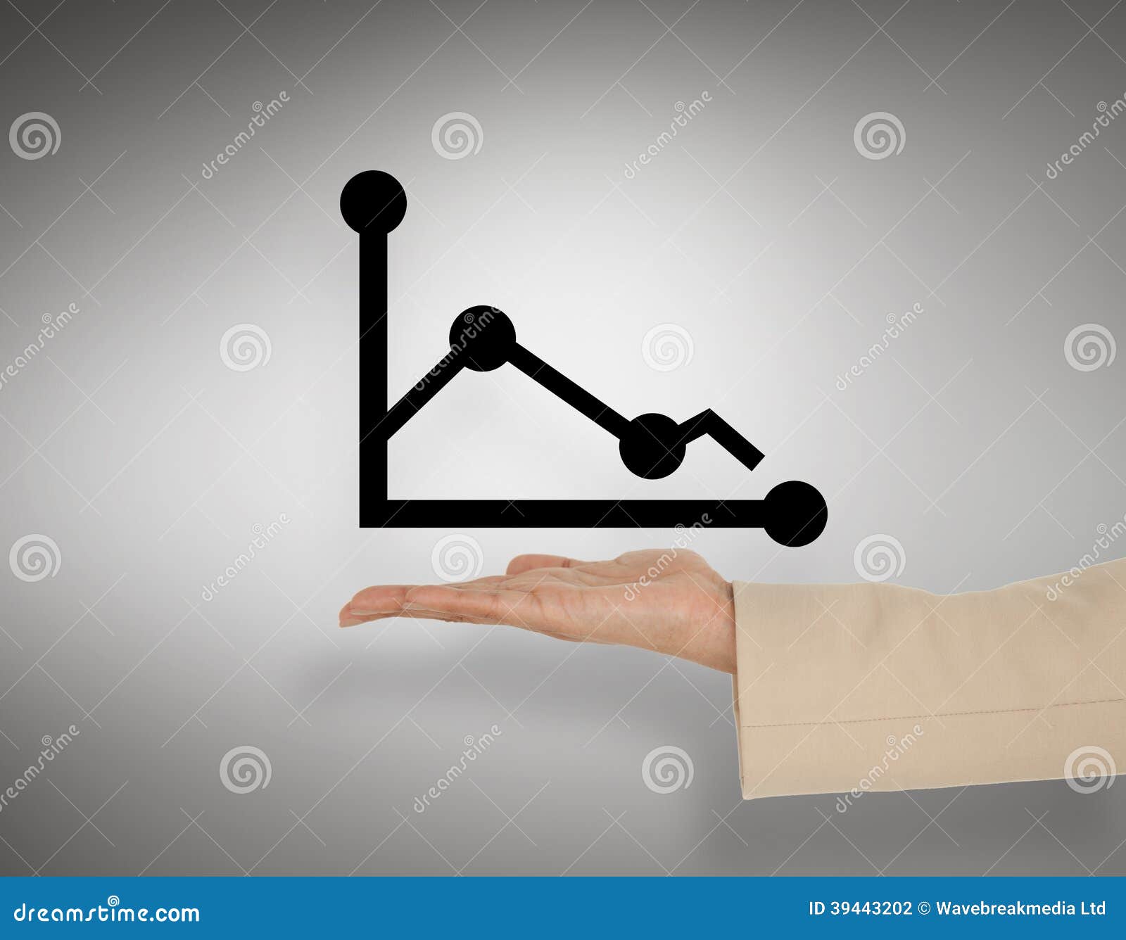 Composite Image of Female Hand Presenting Graph Stock Photo - Image of ...
