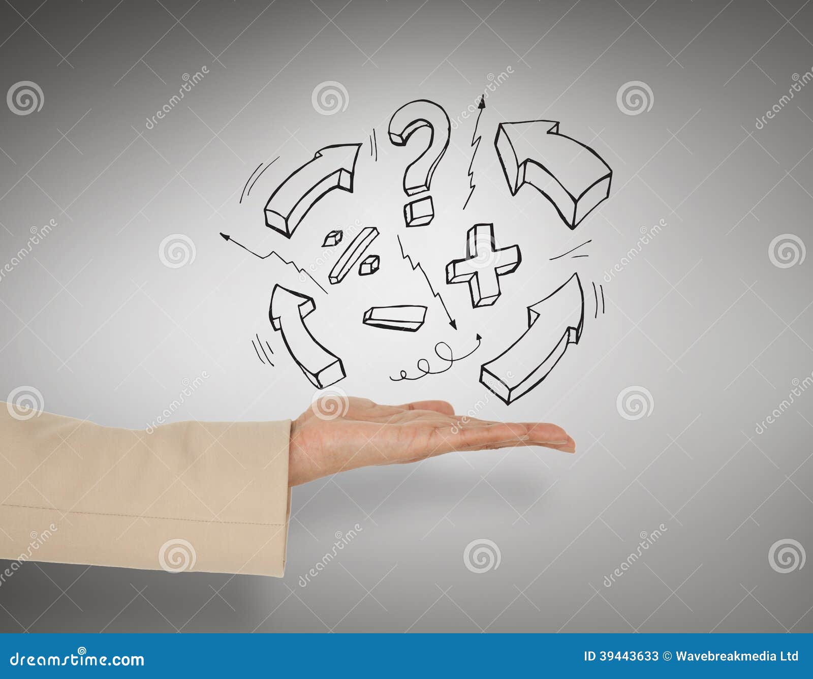 Composite Image of Female Hand Presenting Math Graphics Stock Image ...