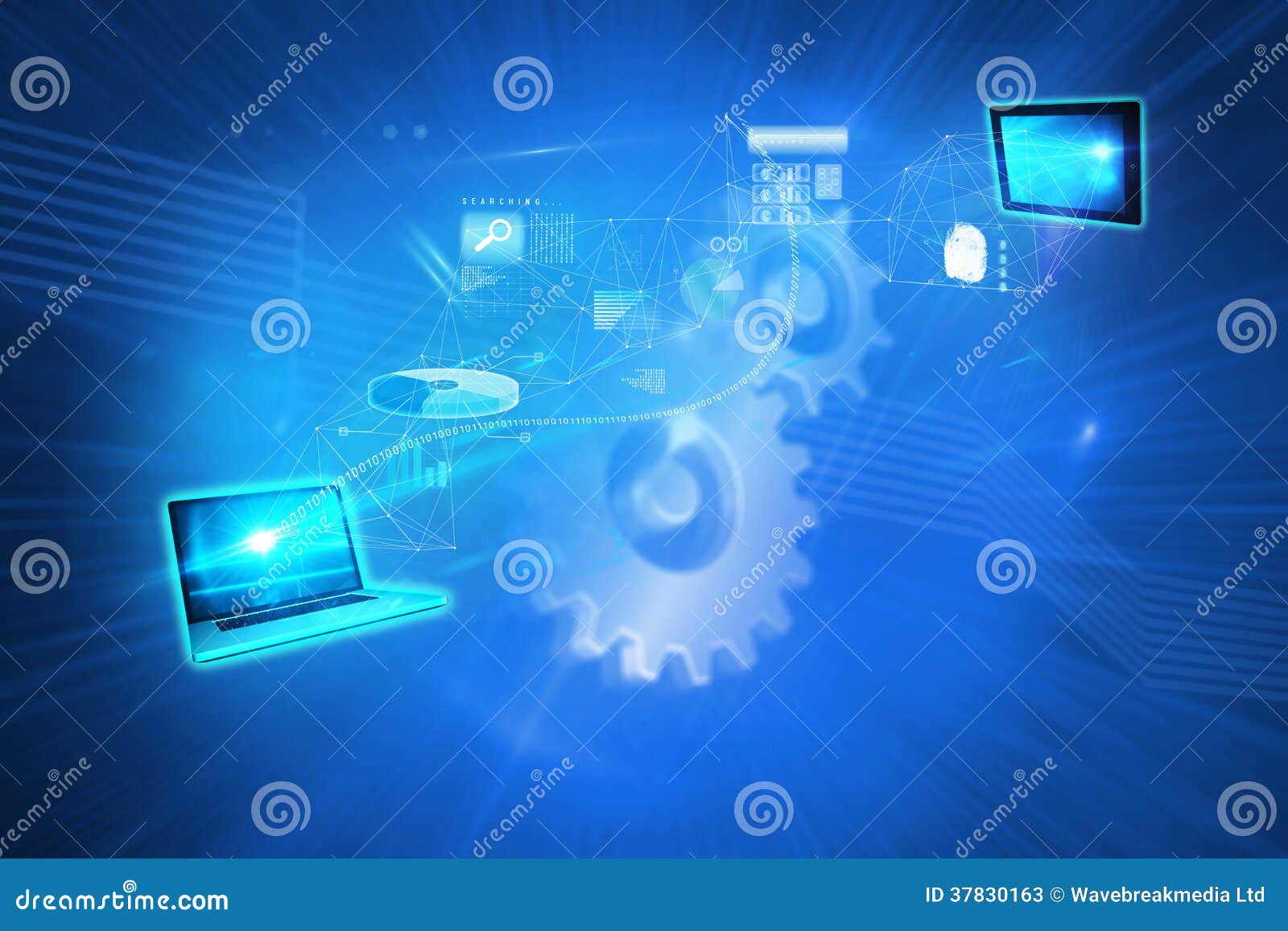 Composite Image of File Transfer Background Stock Illustration ...