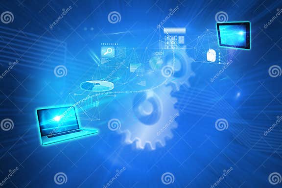 Composite Image of File Transfer Background Stock Illustration ...