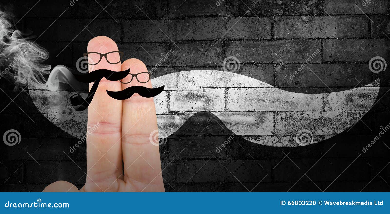 Composite Image of Fingers with Mustache Stock Illustration ...