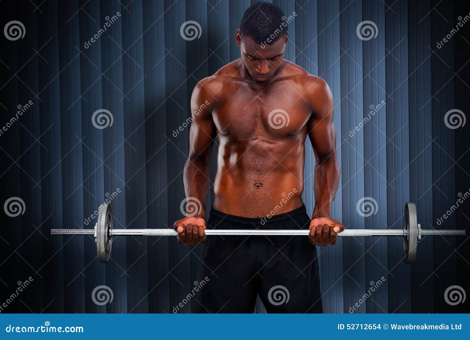 Composite Image of Fit Man Lifting Barbell Stock Illustration ...