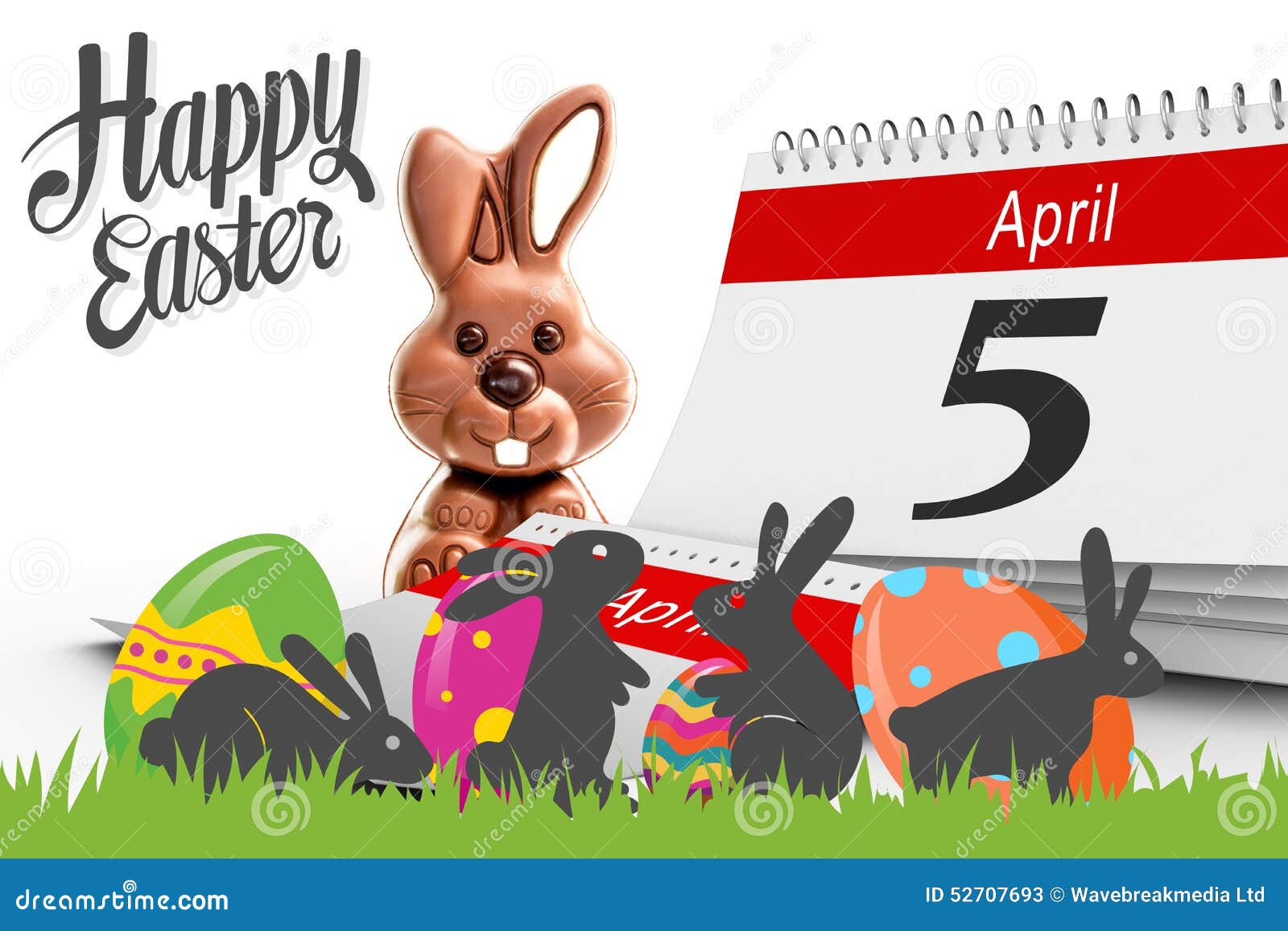 Composite Image of Five Rabbits Stock Illustration - Illustration of ...