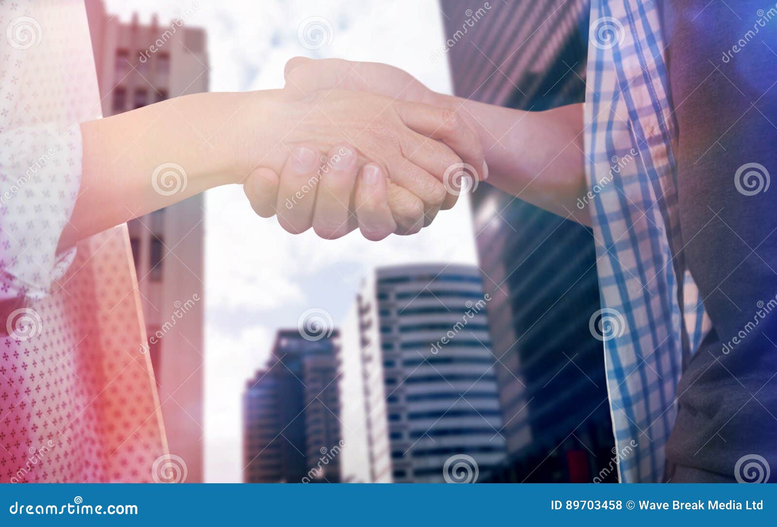 Composite Image of Friends Doing Handshake Stock Photo - Image of ...