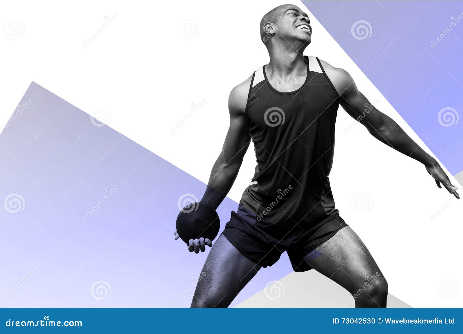 Composite Image of Front View of Sportsman Practising Discus Throw ...