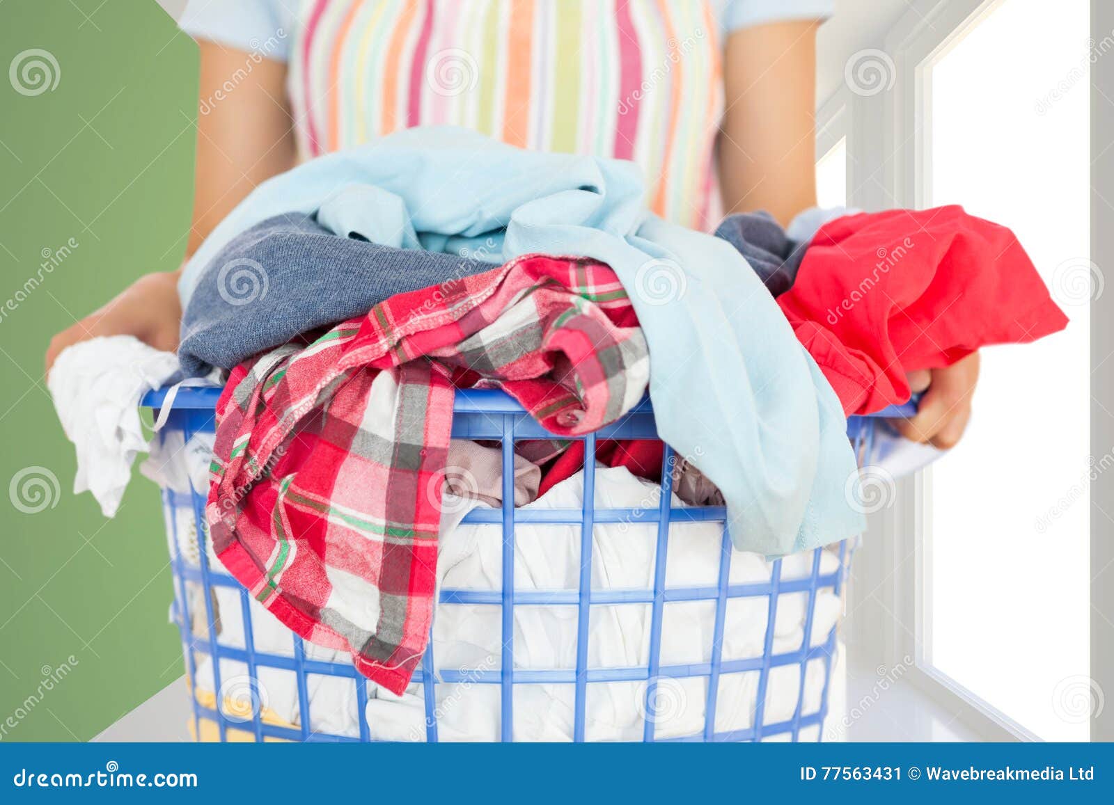 Composite Image of Full Laundry Basket Stock Image - Image of detergent ...