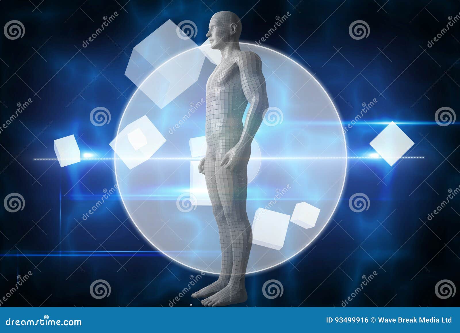 Composite Image of Full Length of Digital Gray 3d Man Stock ...