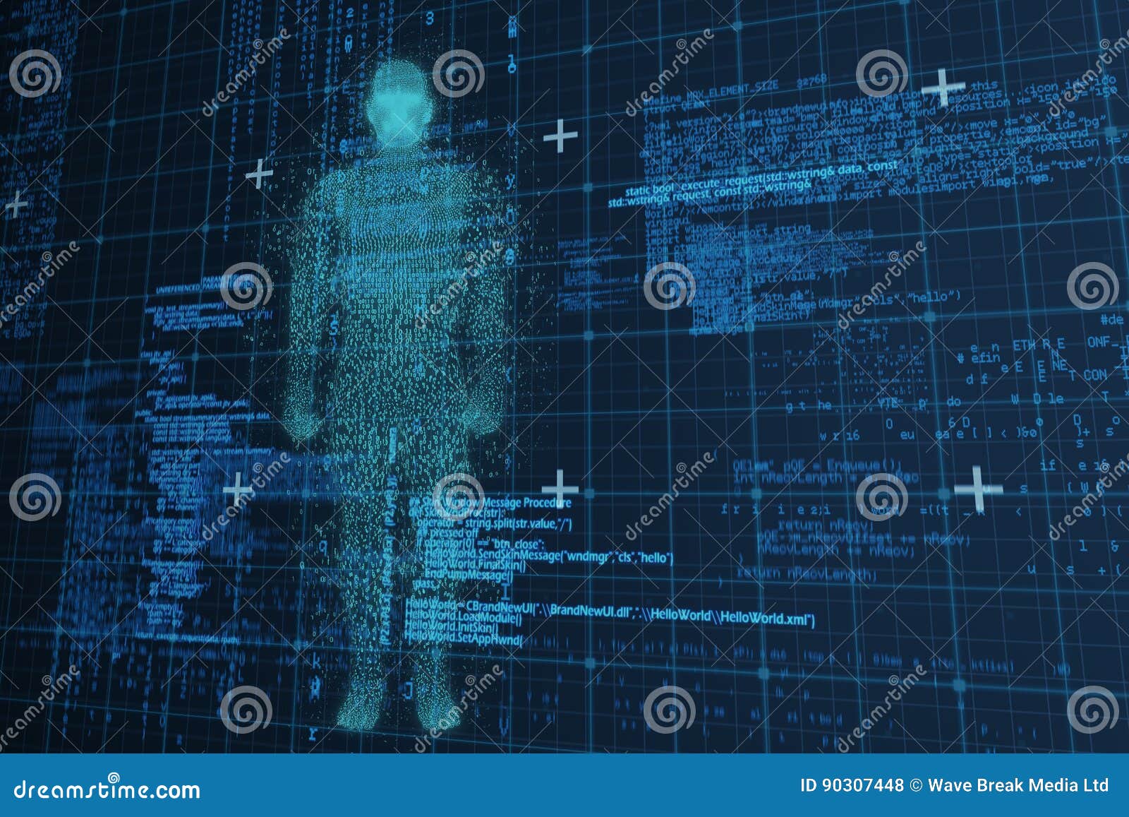 Composite Image of Full Length of Pixelated Digital 3d Man Stock ...