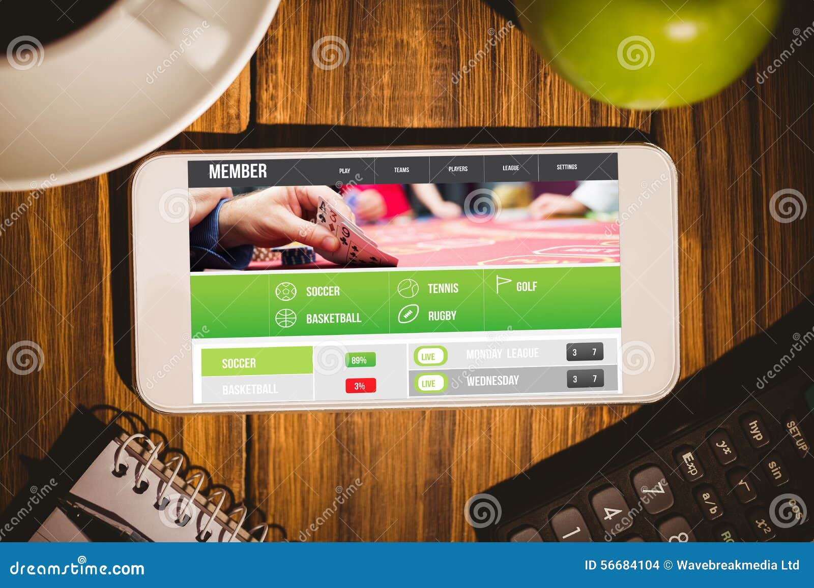 Composite Image of Gambling App Screen Stock Photo - Image of apple ...