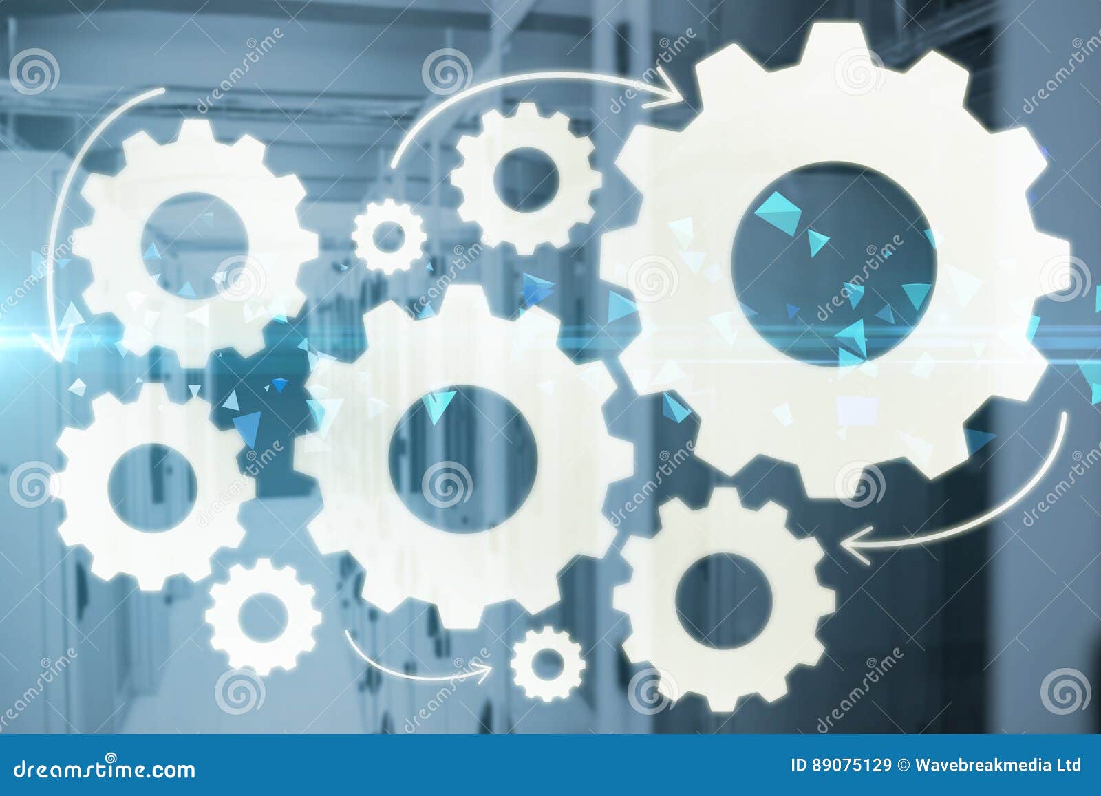 Composite Image of Gears on White Background 3d Stock Illustration ...