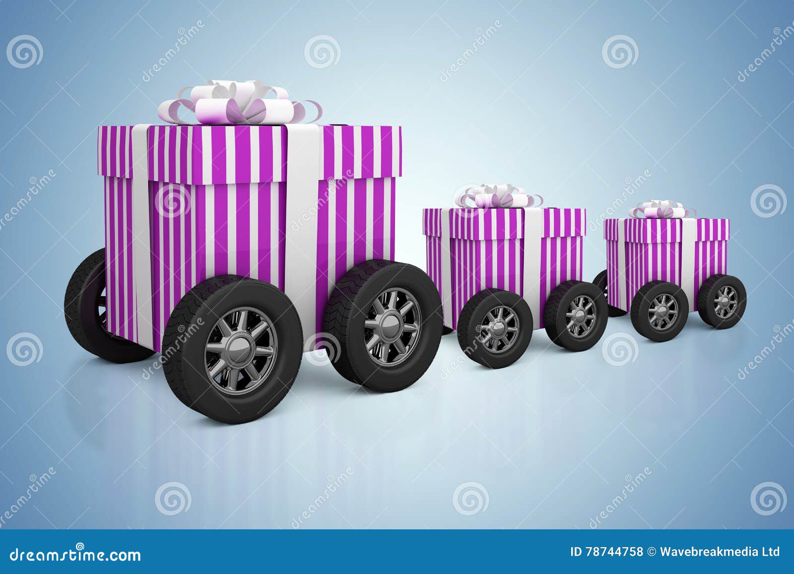 Composite Image of Gift on Wheels Stock Illustration - Illustration of ...