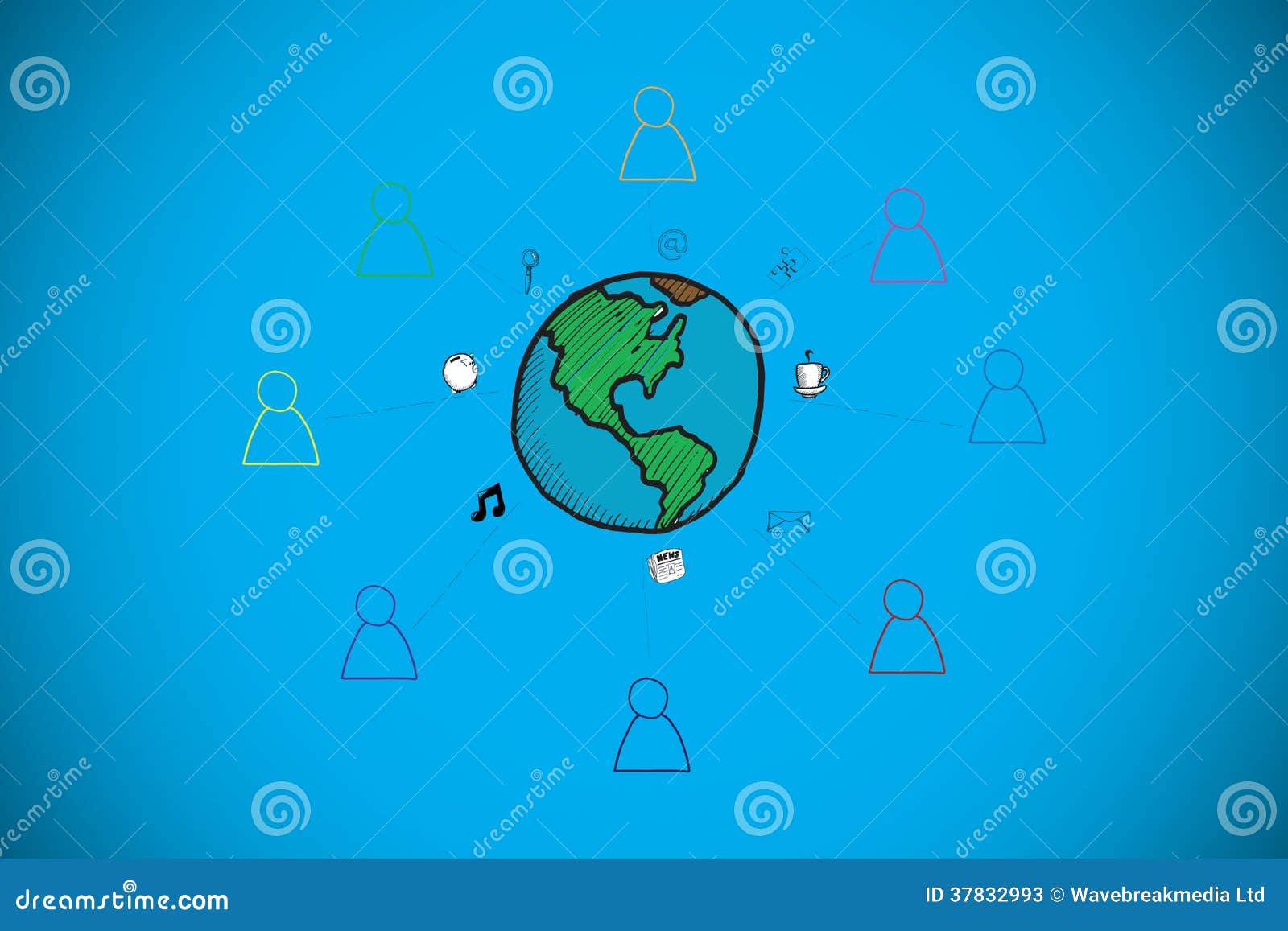 Composite Image of Global Community Doodle Stock Illustration ...