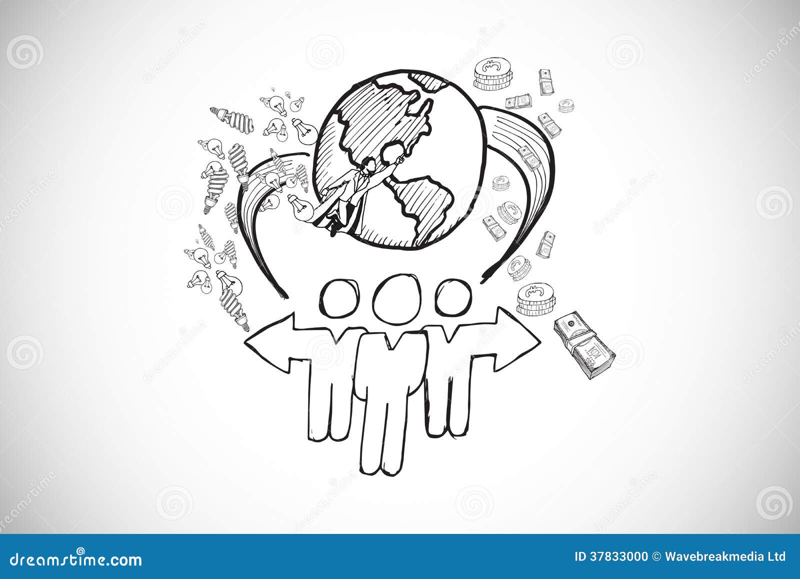 Doodle About Community On Chalkboard. Cartoon Vector | CartoonDealer ...