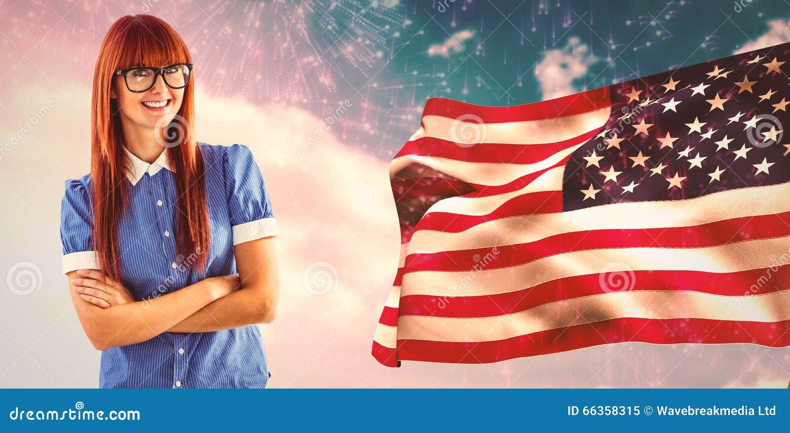 Composite Image of Gorgeous Smiling Red Haired Hipster Stock Image ...