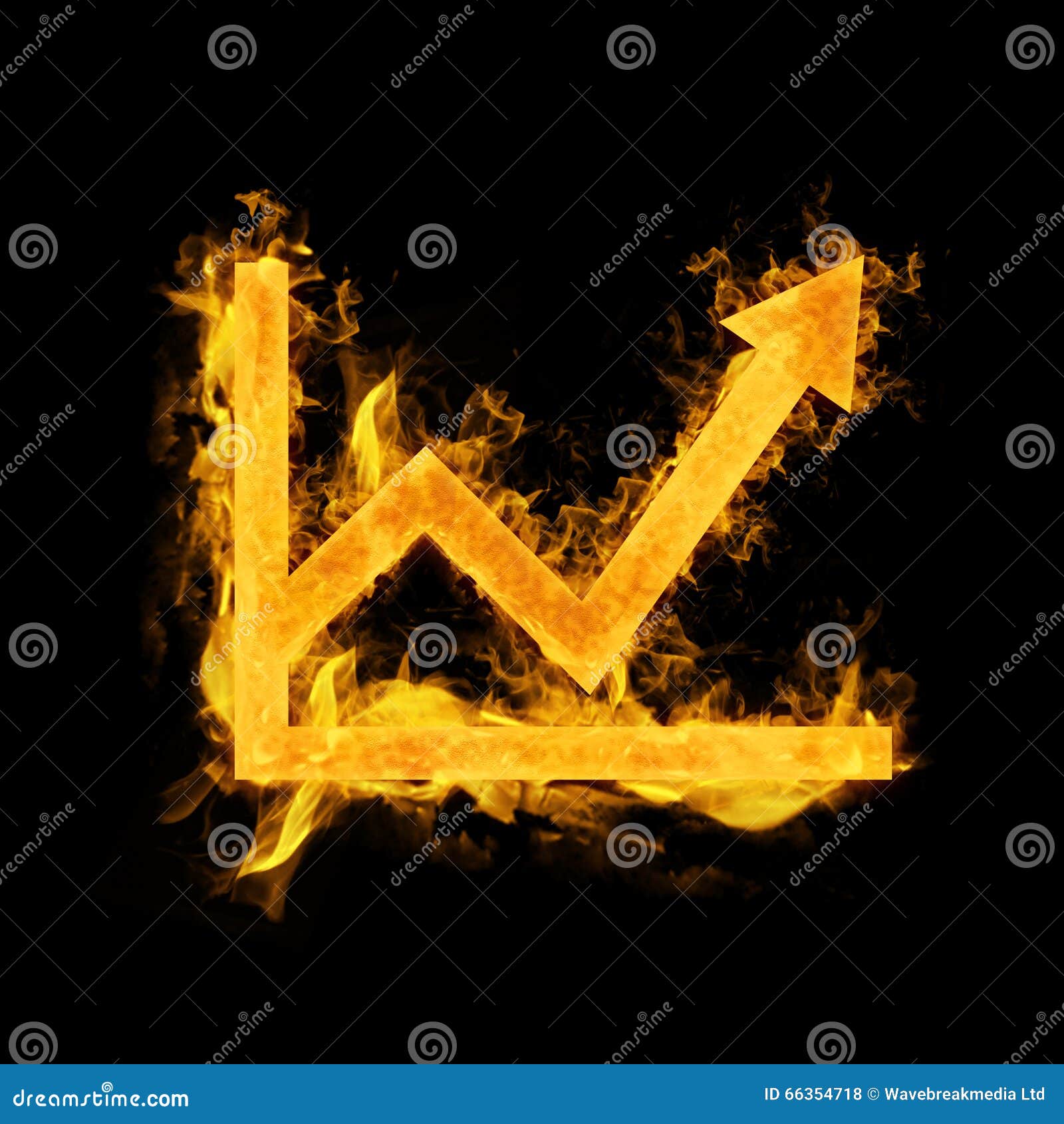 Composite Image of Graph in Fire Stock Illustration - Illustration of ...