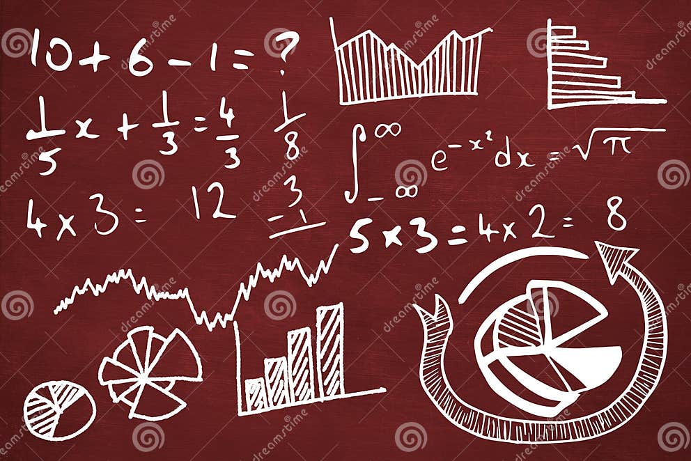 Composite Image of Graph with Mathematical Equations Stock Illustration ...