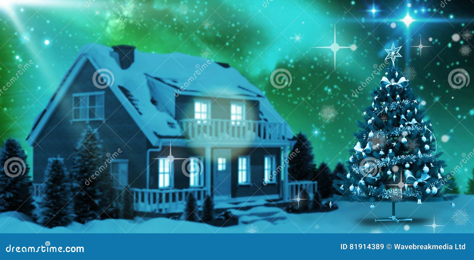 Composite Image of Graphic Christmas Tree Stock Illustration ...