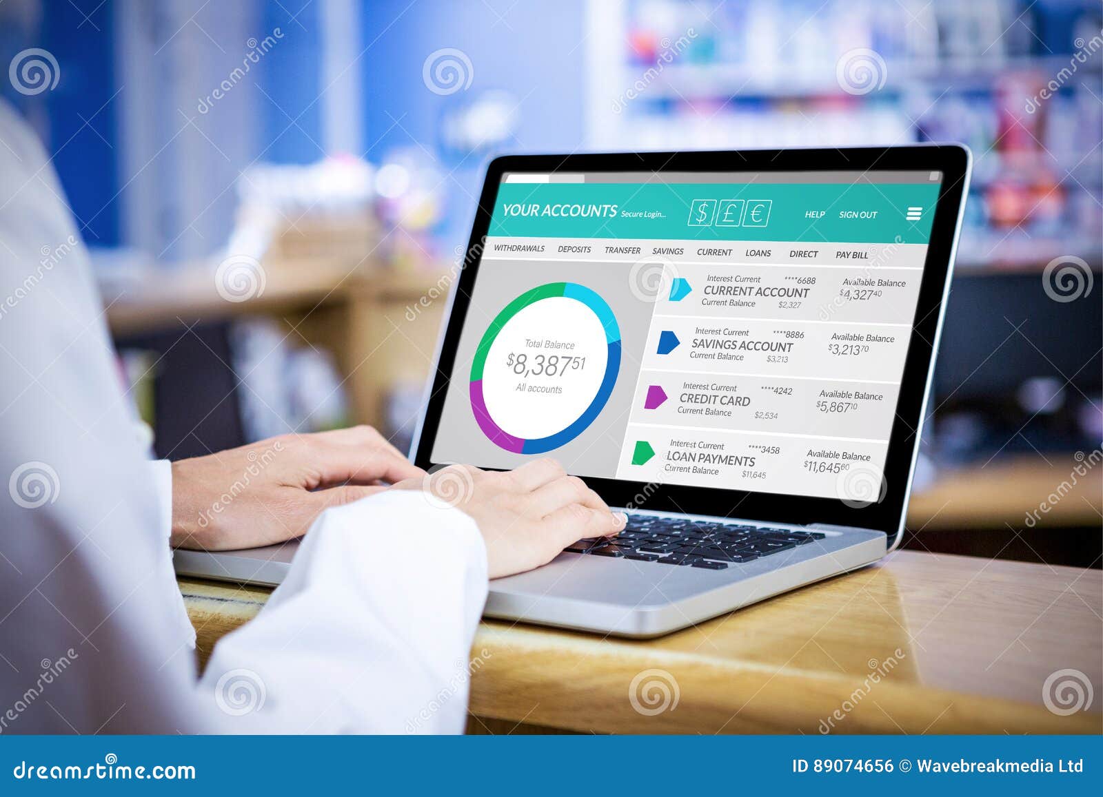 Composite Image of Graphic Image of Bank Account Web Site Stock Photo ...