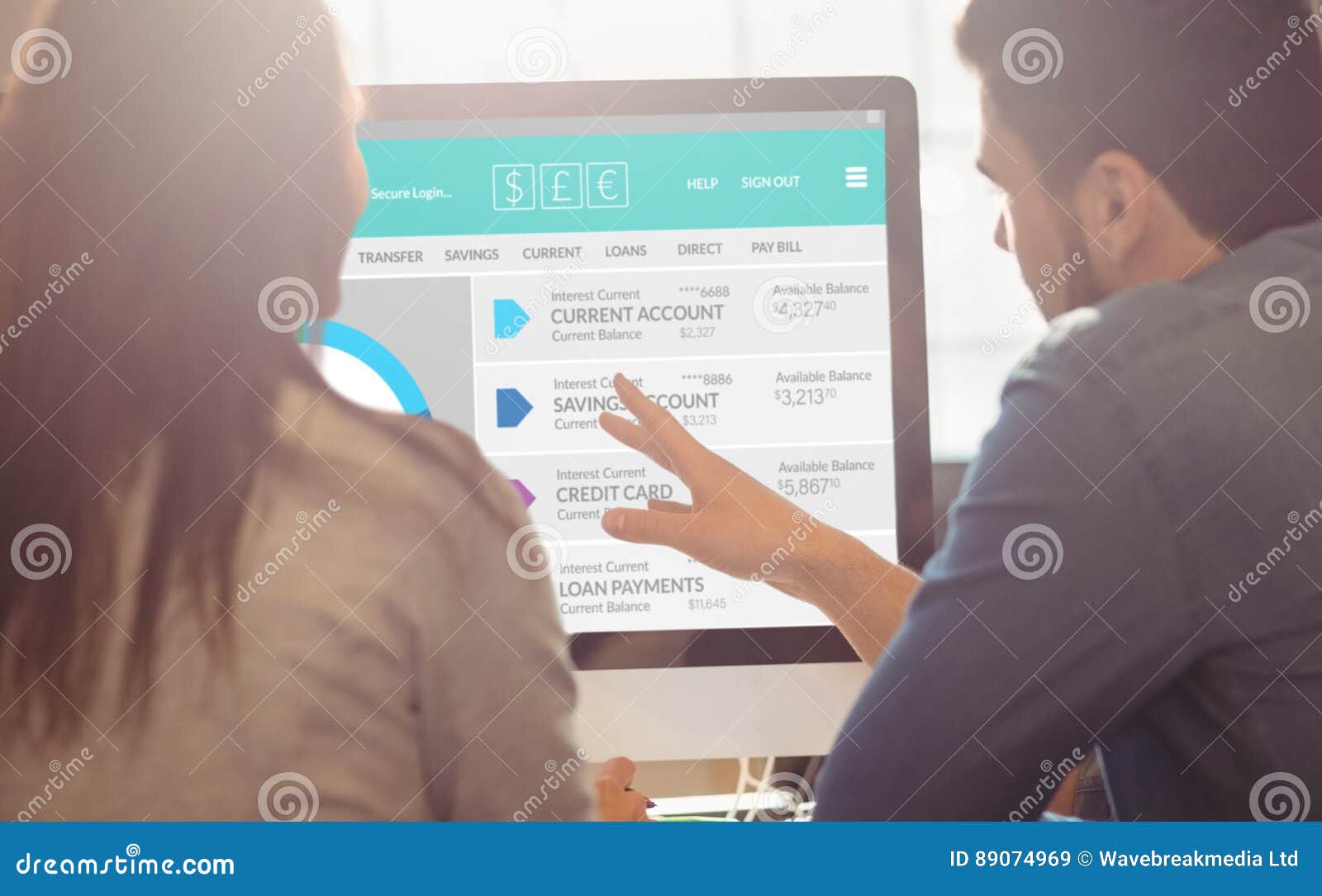Composite Image of Graphic Image of Bank Account Web Site Stock Image ...