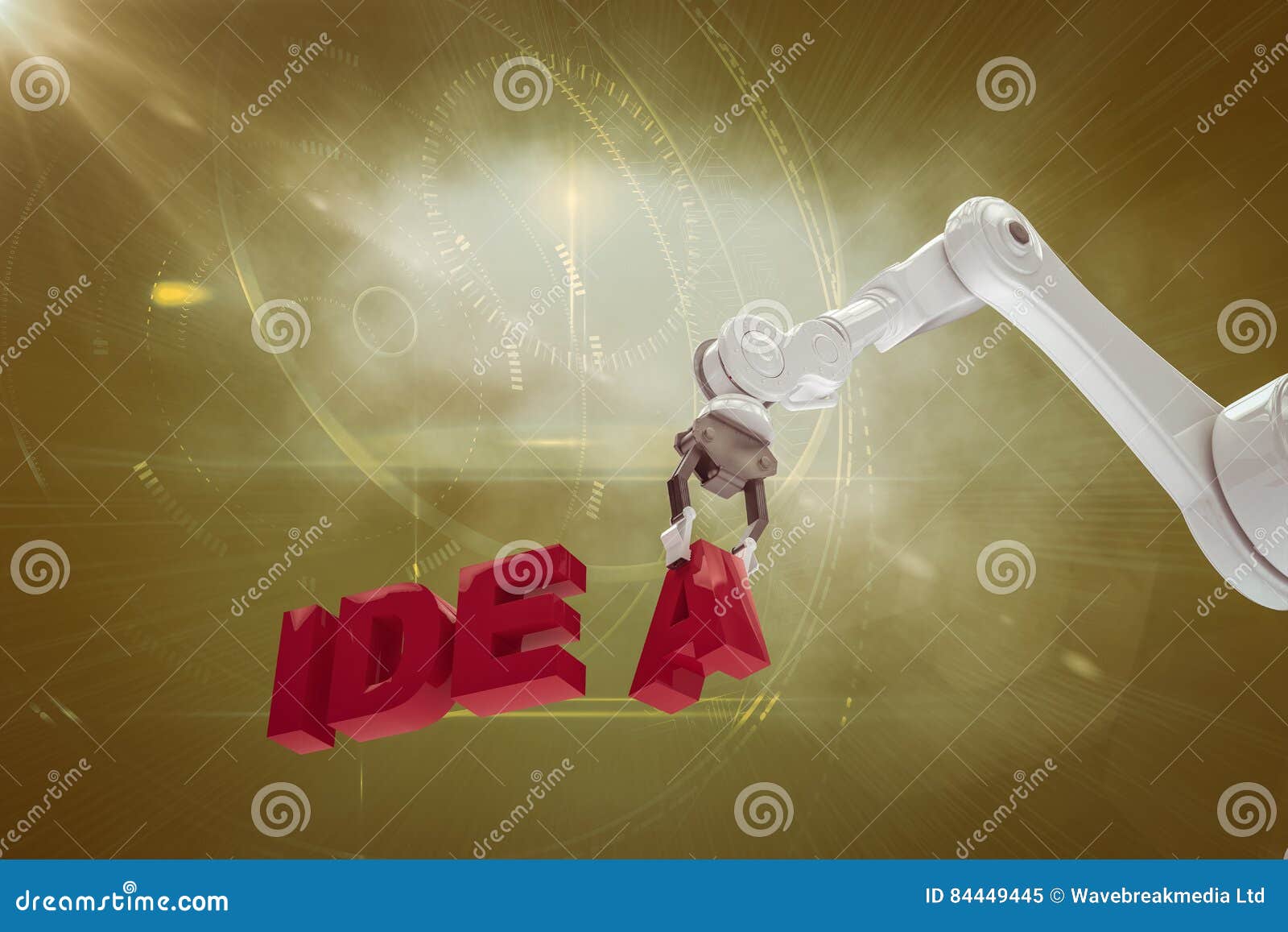 Composite Image of Graphic Image of Robotic Arm Arranging Idea Text 3d ...