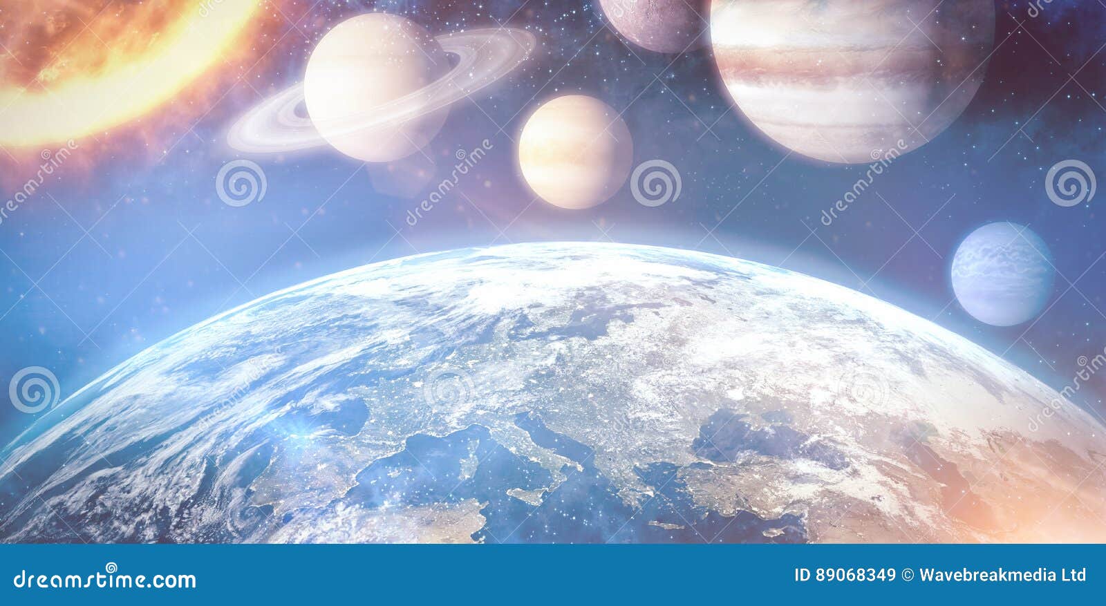 Composite Image of Graphic Image of Solar System Stock Illustration ...