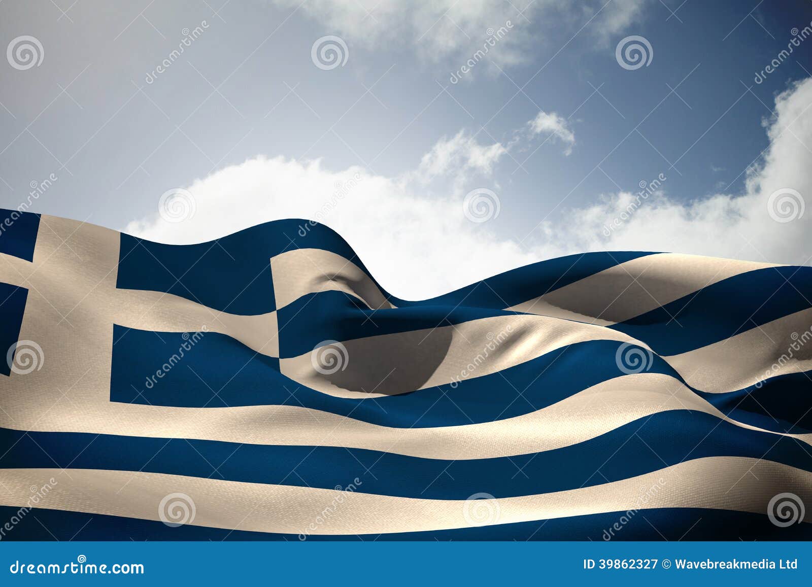 Composite Image of Greece Flag Waving Stock Illustration - Illustration ...