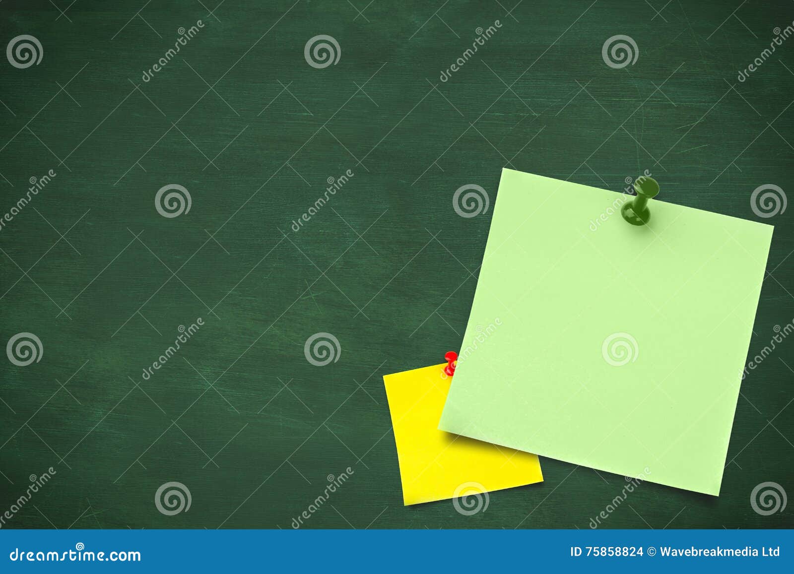 Composite Image of Green Sticky Note with Thumbtack Stock Photo - Image ...